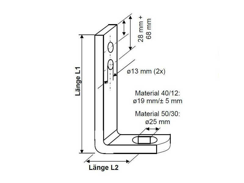 L-Winkel für Freitragende Holztreppe und Steintreppe , 26,28